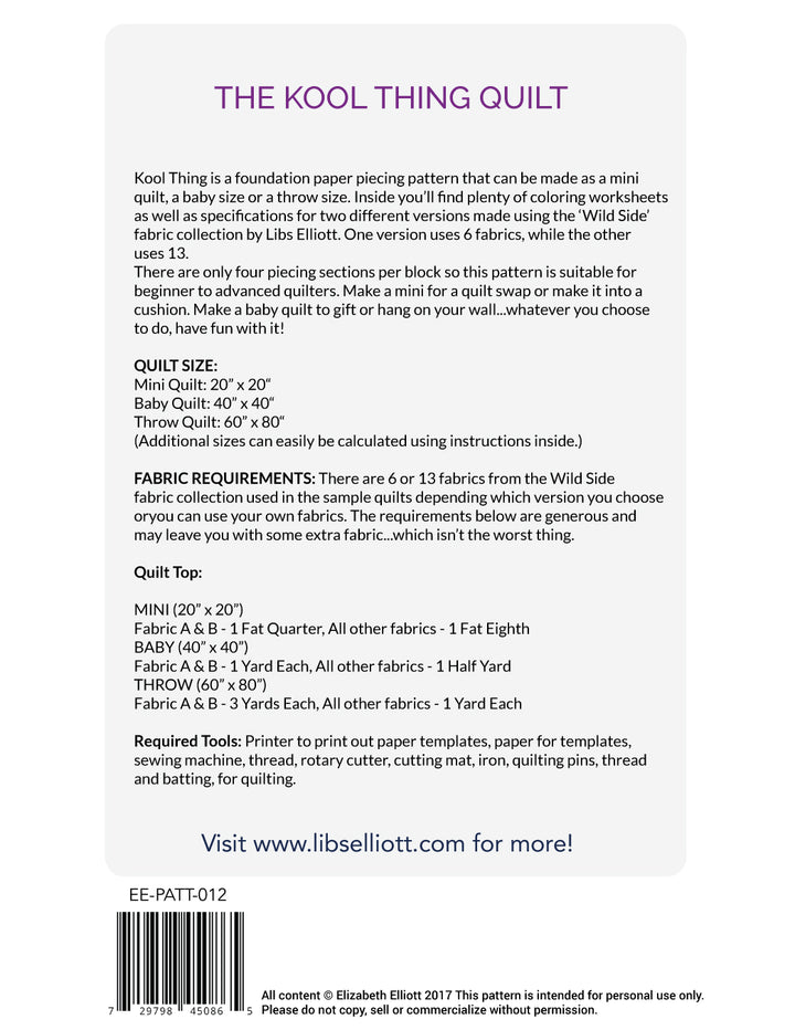 Kool Thing Quilt Pattern - PDF Download – Libs Elliott